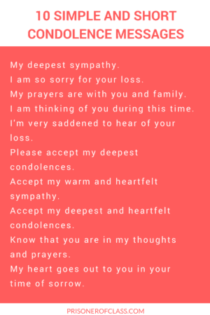 101 Heartfelt Condolence Messages For The Bereaved - Prisoner Of Class